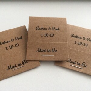 50 Personalised Mint to Be Mint Book Matchbook Style Wedding Engagement ...
