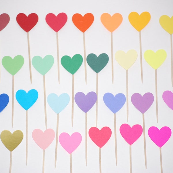 Heart Shaped Cupcake Toppers - Etsy
