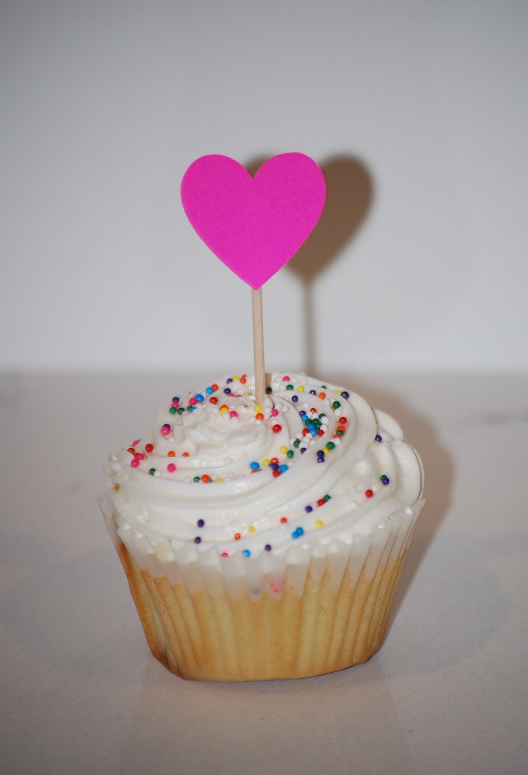 Custom Pink Heart Cupcake Toppers (multiple Pink Options) - Great for ...