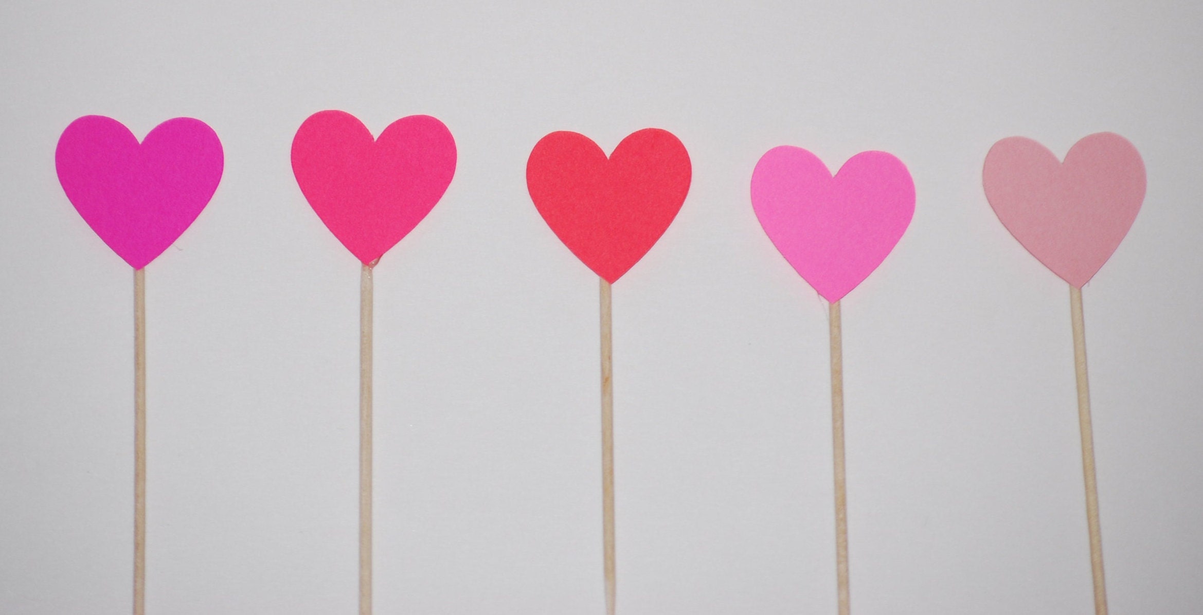 Custom Pink Heart Cupcake Toppers multiple Pink Options Great for ...