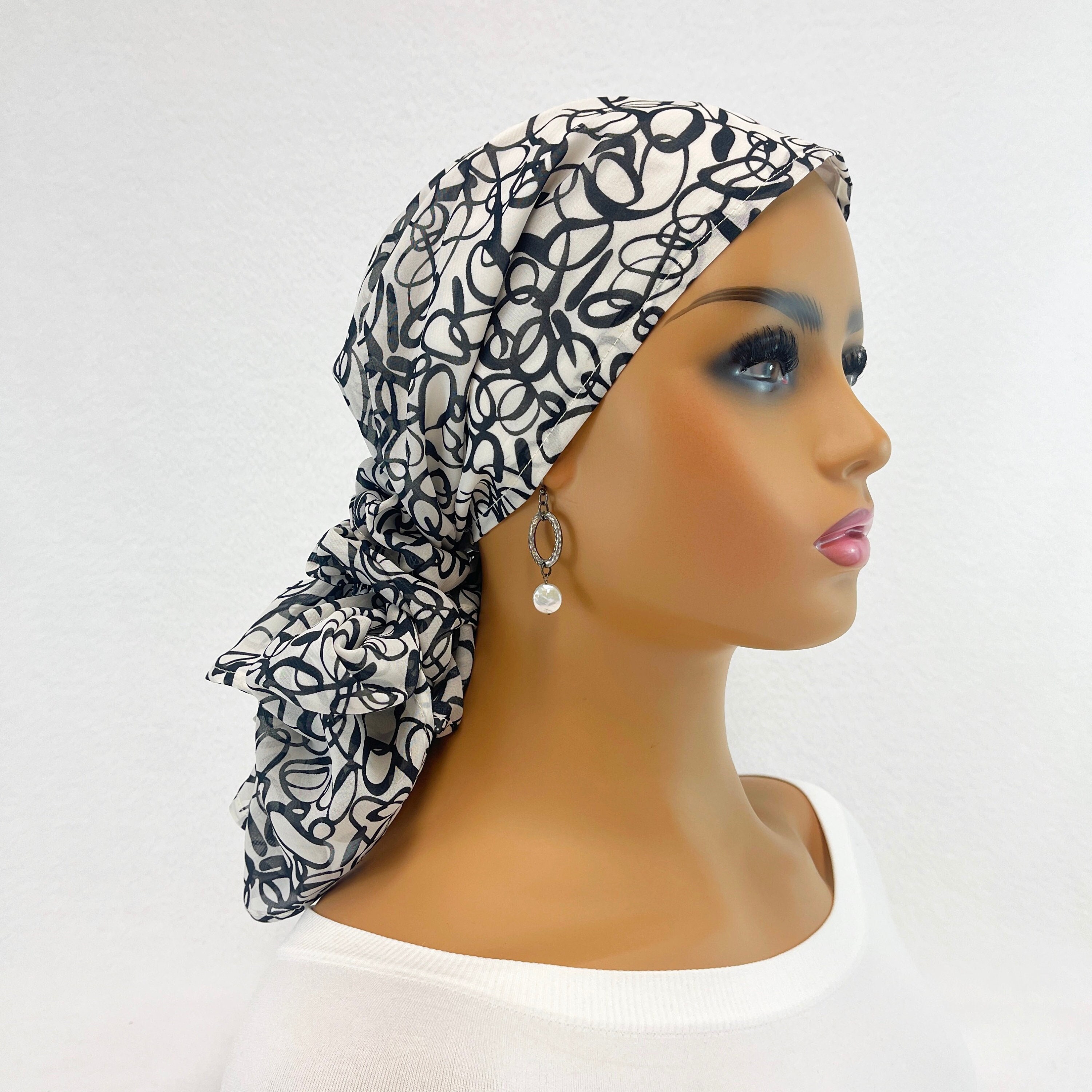 Pre Tied Chemo Head Scarf~women's Cancer Scarf~chemo Turban~sheer White ...