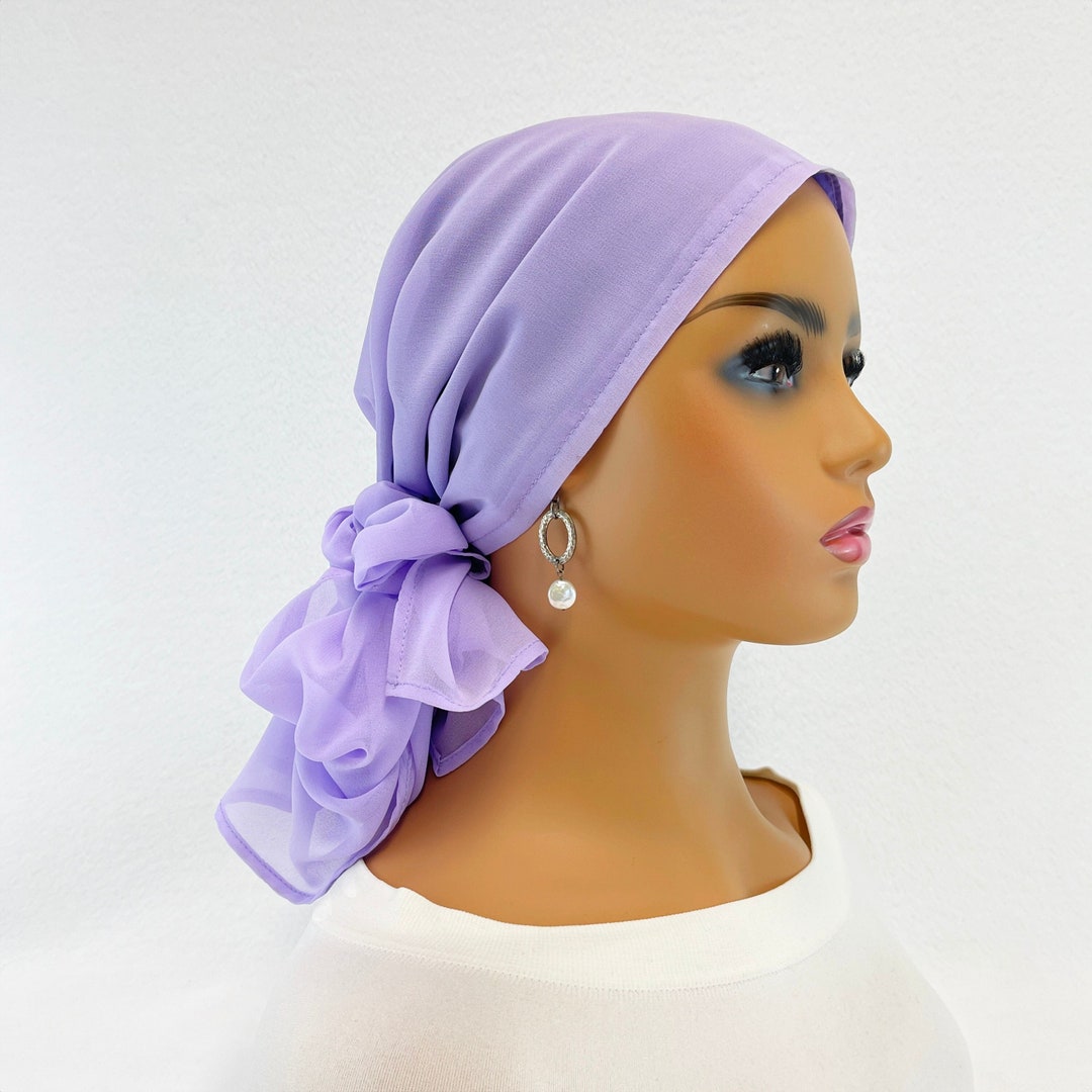 Pre Tied Chemo Head Scarf~women's Cancer Scarf~chemo Turban~sheer ...