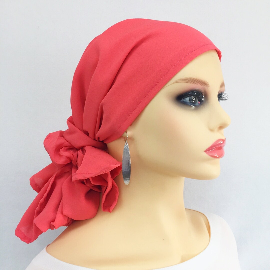 Pre Tied Chemo Head Scarf~cancer Hair Loss Scarves~chemo Headwear ...