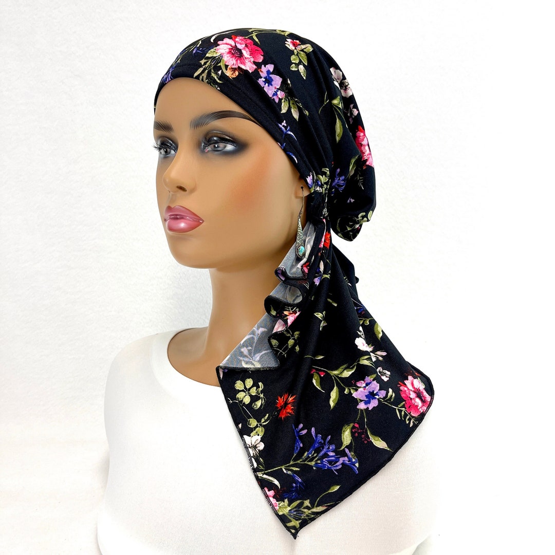 Pre Tied Chemo Head Scarf~women's Cancer Scarves~chemo Hats~caps ...