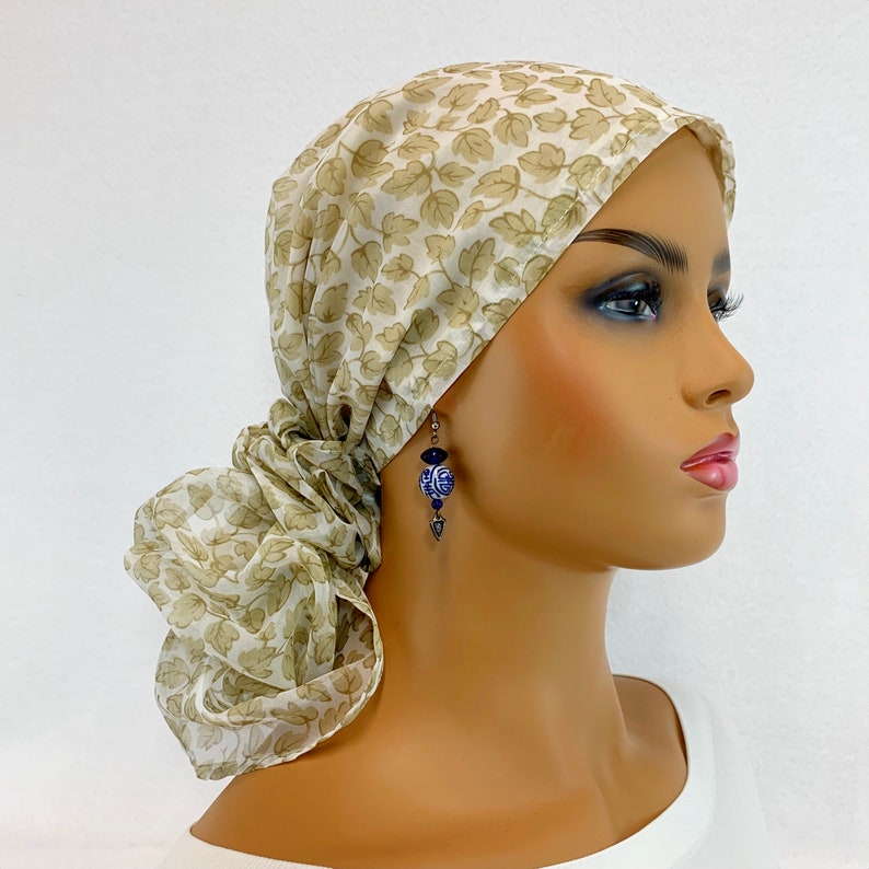 Pre Tied Chemo Head Scarf~women's Cancer Scarf~chemo Turban~sheer Ivory ...