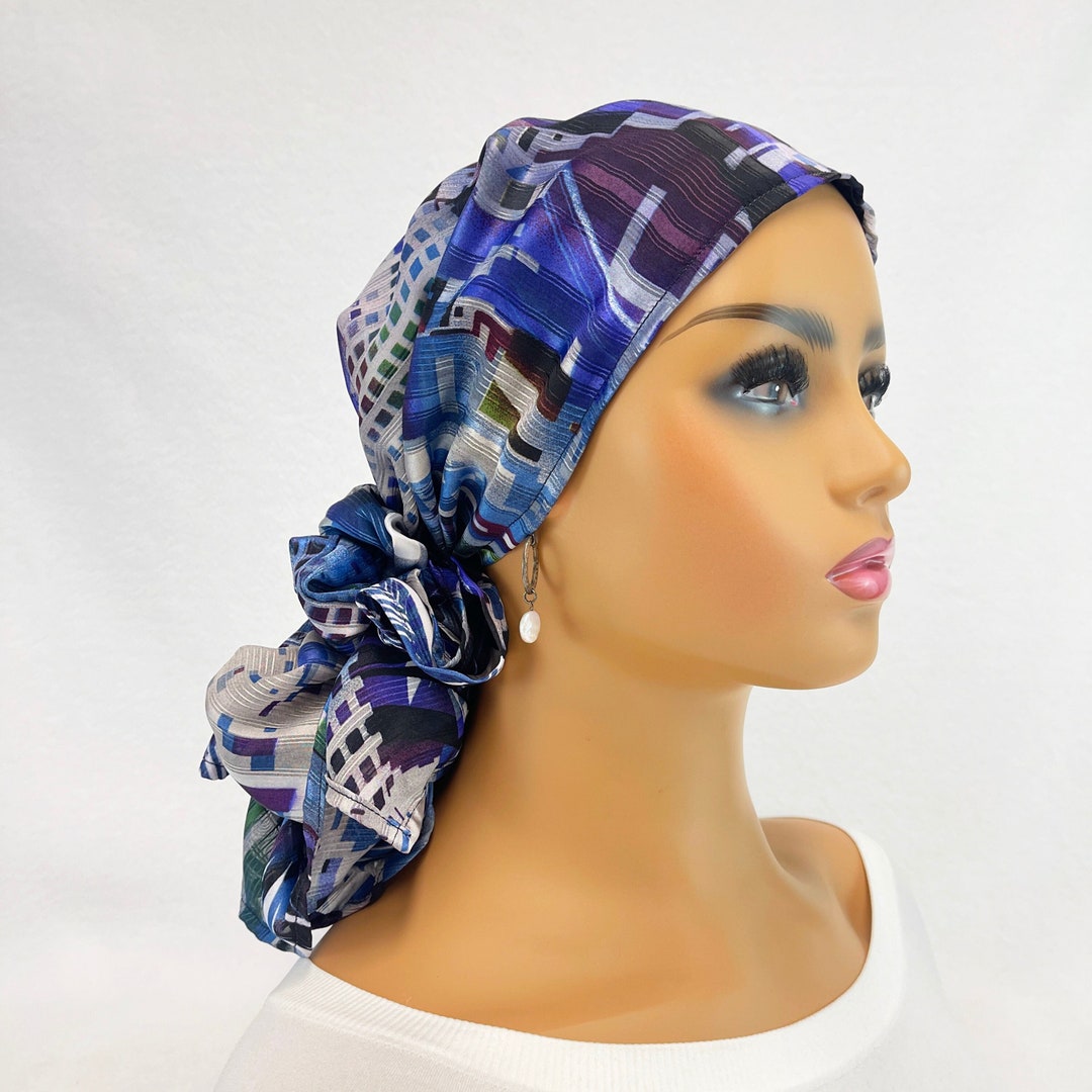 Pre Tied Chemo Head Scarf~women's Cancer Scarf~chemo Turban~sheer Navy ...
