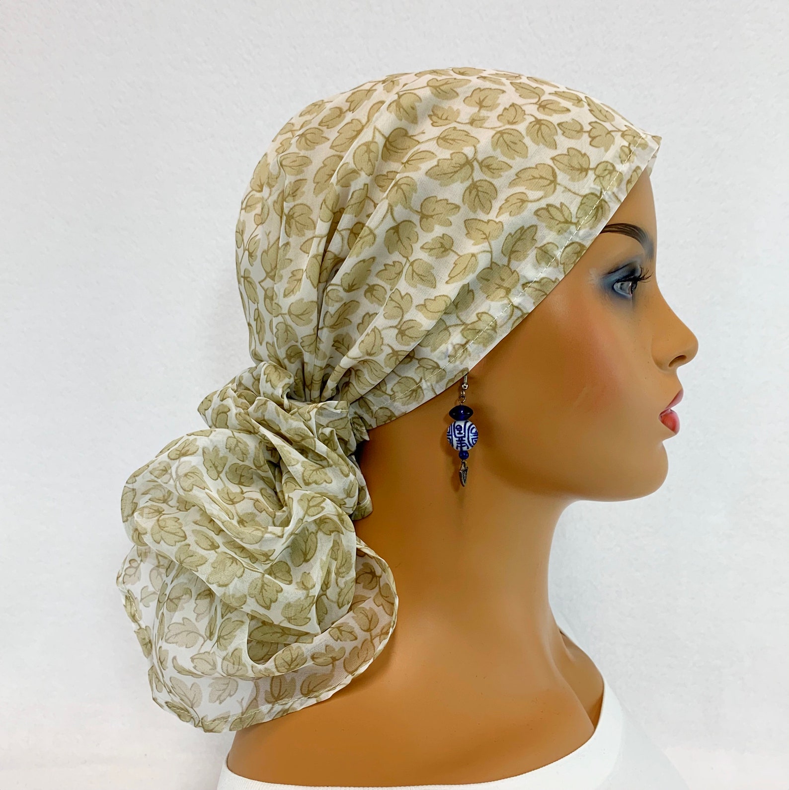 Pre Tied Chemo Head Scarf~women's Cancer Scarf~chemo Turban~sheer Ivory ...