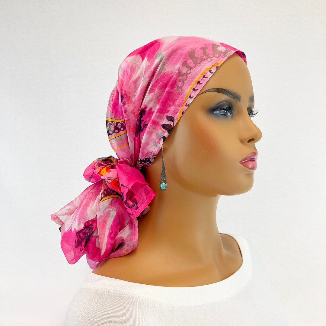 Pre Tied Chemo Head Scarf~women's Cancer Scarf~chemo Turban~sheer ...