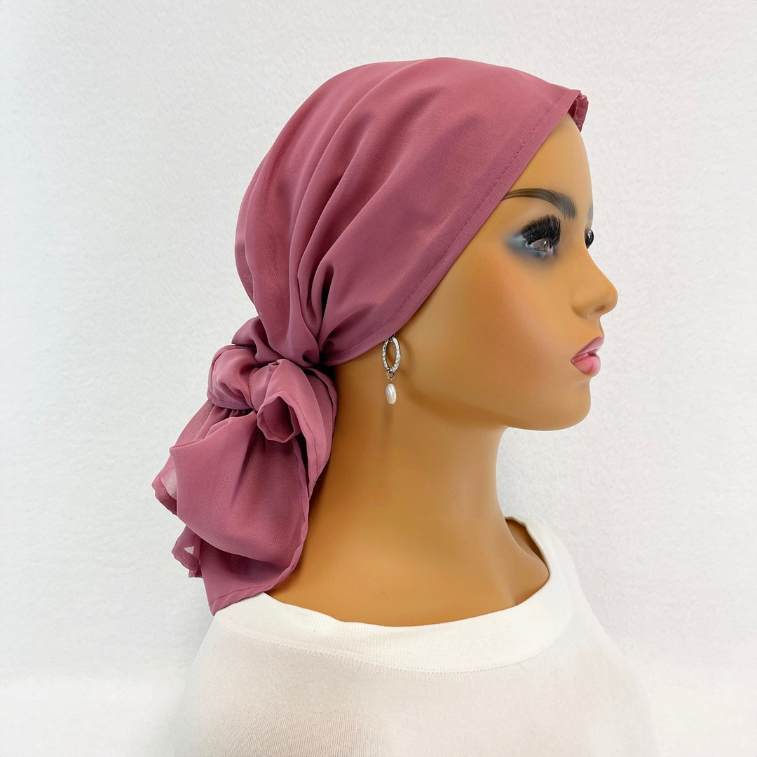 Pre Tied Chemo Head Scarf~women's Cancer Scarf~chemo Turban~sheer Silky ...