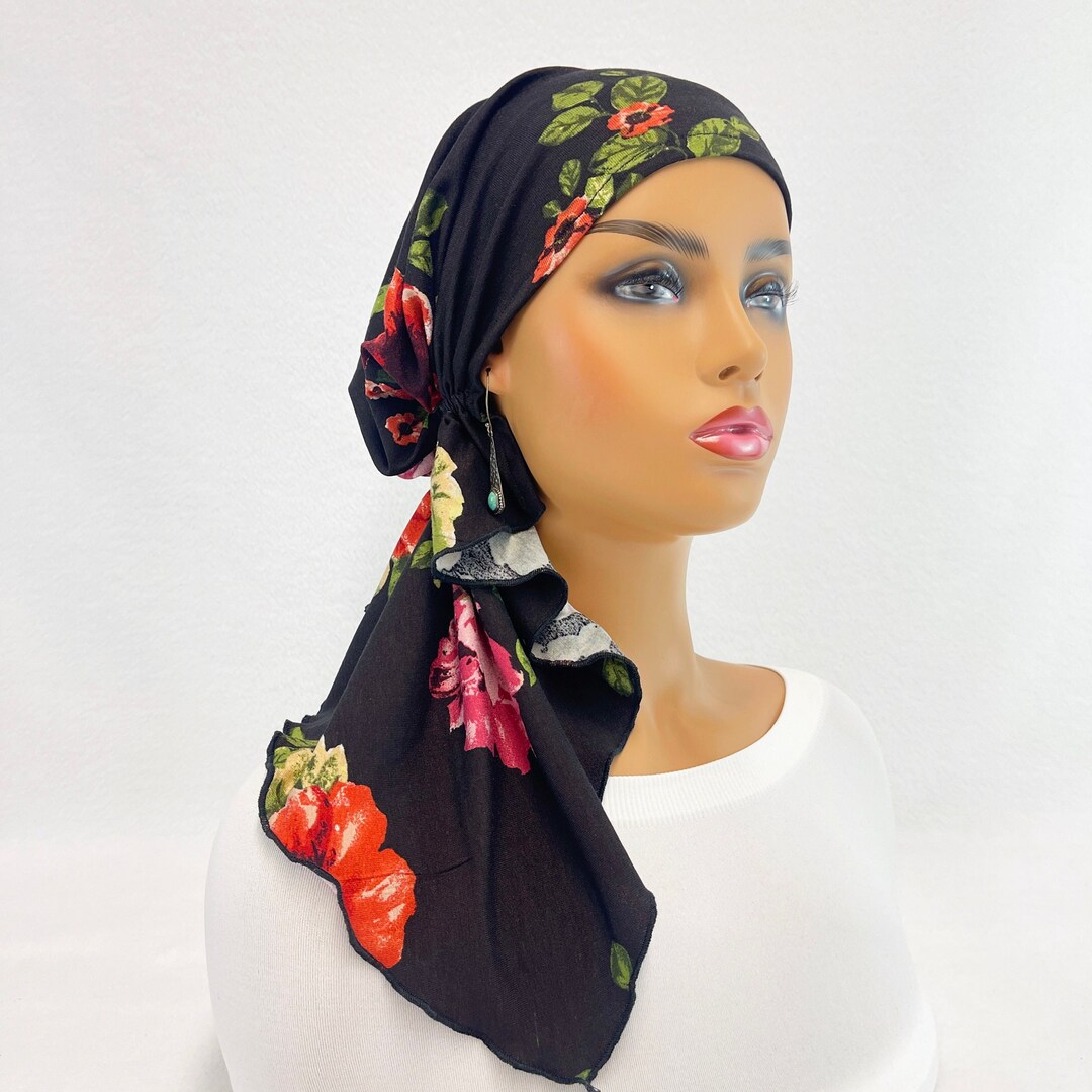 Pre Tied Chemo Head Scarf~women's Cancer Scarves~chemo Hats~caps ...