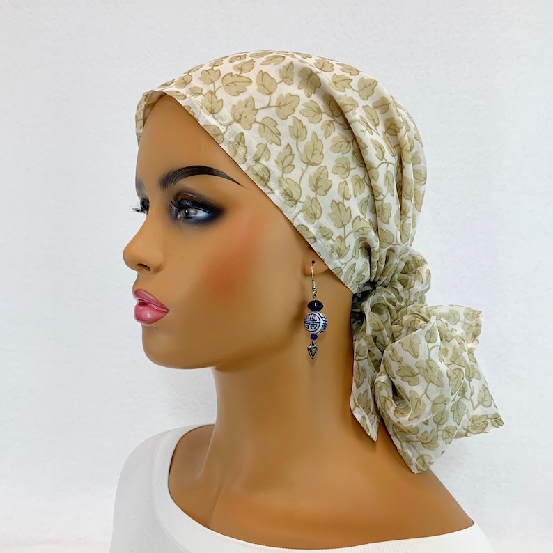 Pre Tied Chemo Head Scarf~women's Cancer Scarf~chemo Turban~sheer Ivory ...