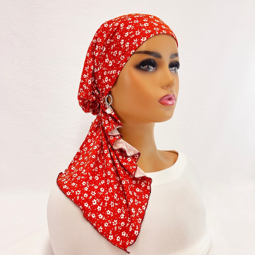 Pre Tied Chemo Head Scarf~women's Cancer Scarves~chemo Hats~caps ...