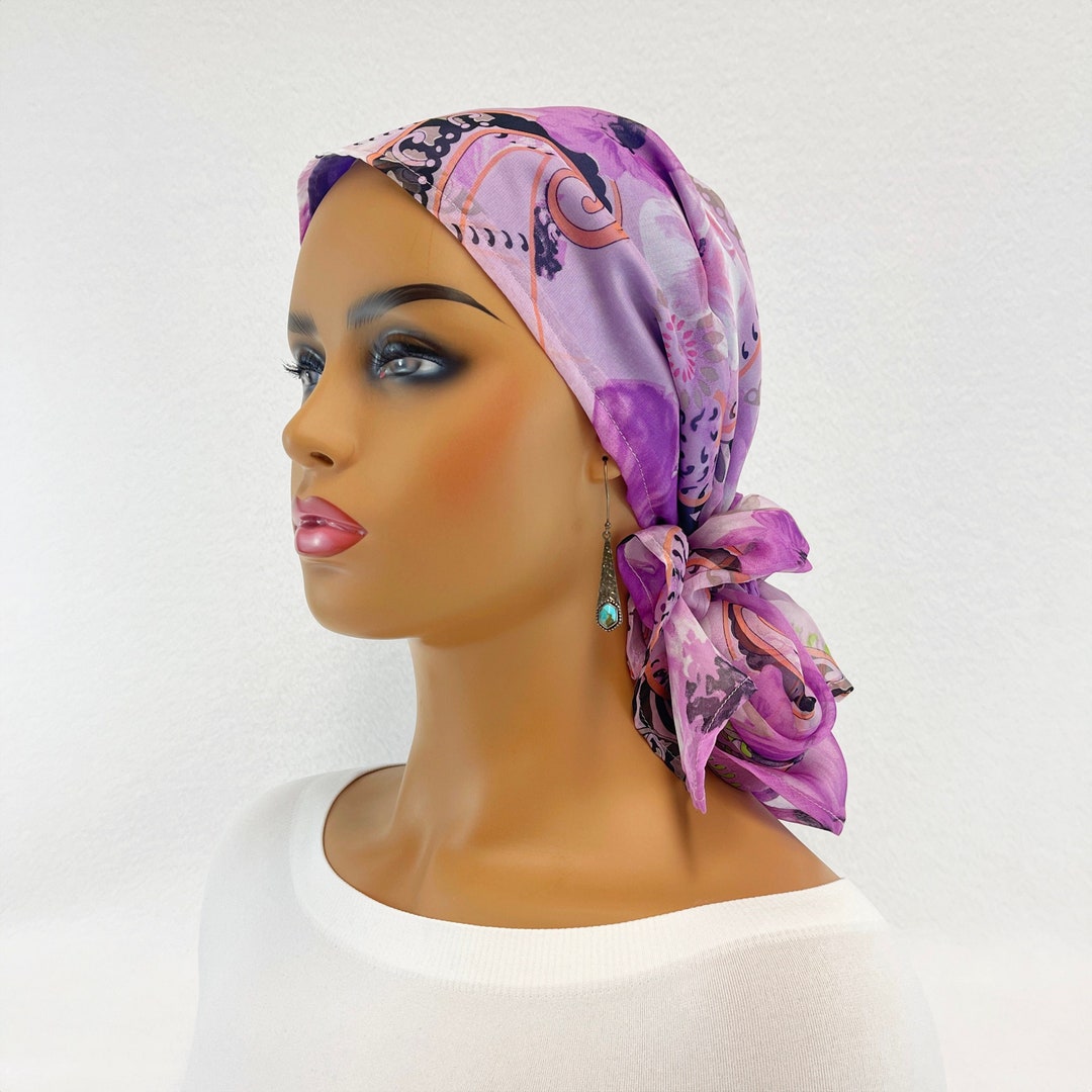 Pre Tied Chemo Head Scarf~women's Cancer Scarf~chemo Turban~sheer ...