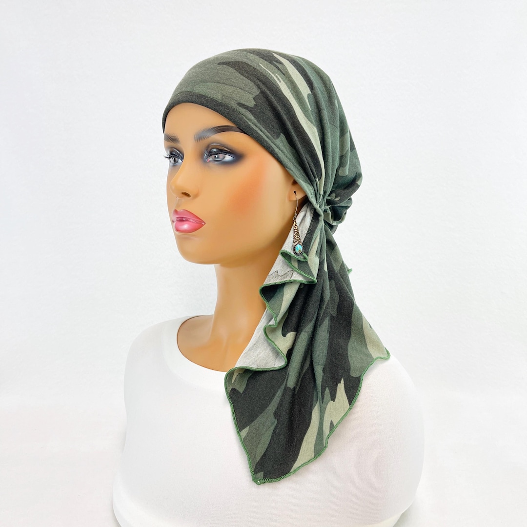 Pre Tied Chemo Head Scarf~women's Cancer Scarves~chemo Hats~caps ...