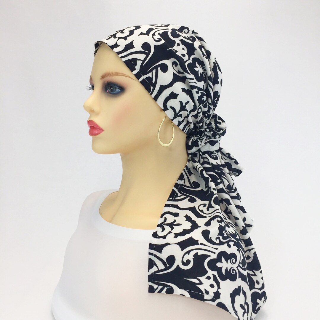 Pre Tied Chemo Head Scarf~alopecia Hat~chemo Head Wrap~cancer Scarf ...