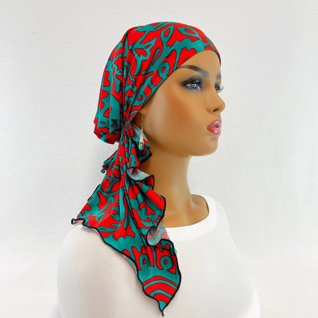 Pre Tied Chemo Head Scarf~women's Cancer Scarves~chemo Hats~caps ...