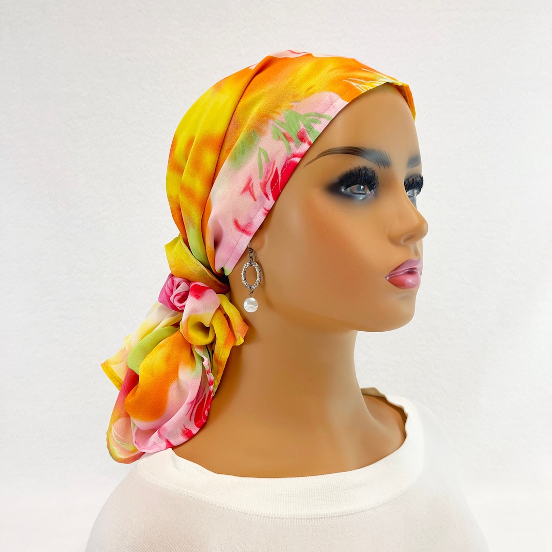 Pre Tied Chemo Head Scarf~women's Cancer Scarf~chemo Turban~sheer ...