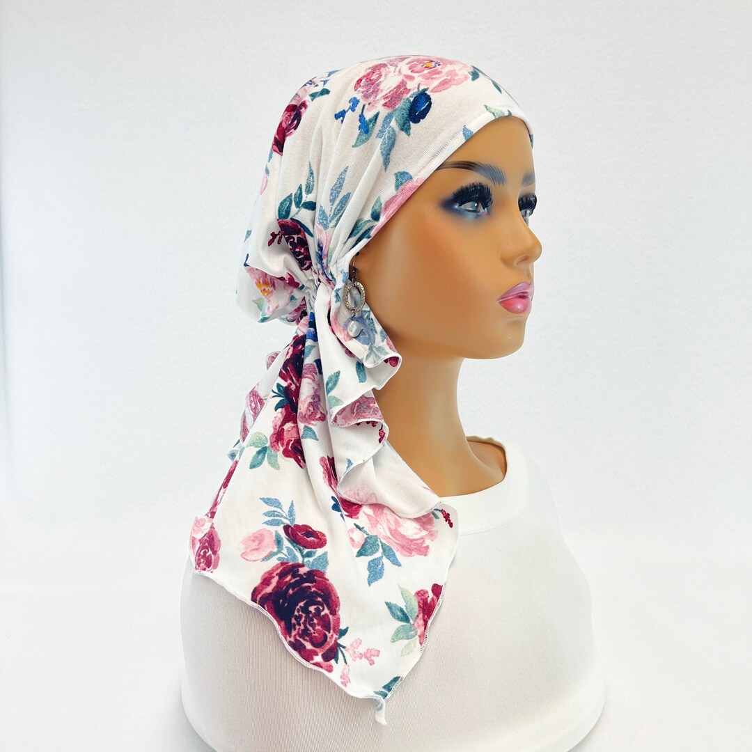 Pre Tied Chemo Head Scarf~women's Cancer Scarves~chemo Hats~caps ...