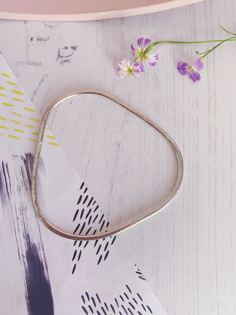 Triangle Bangle Handmade With Recycled Eco Sterling Silver - Etsy