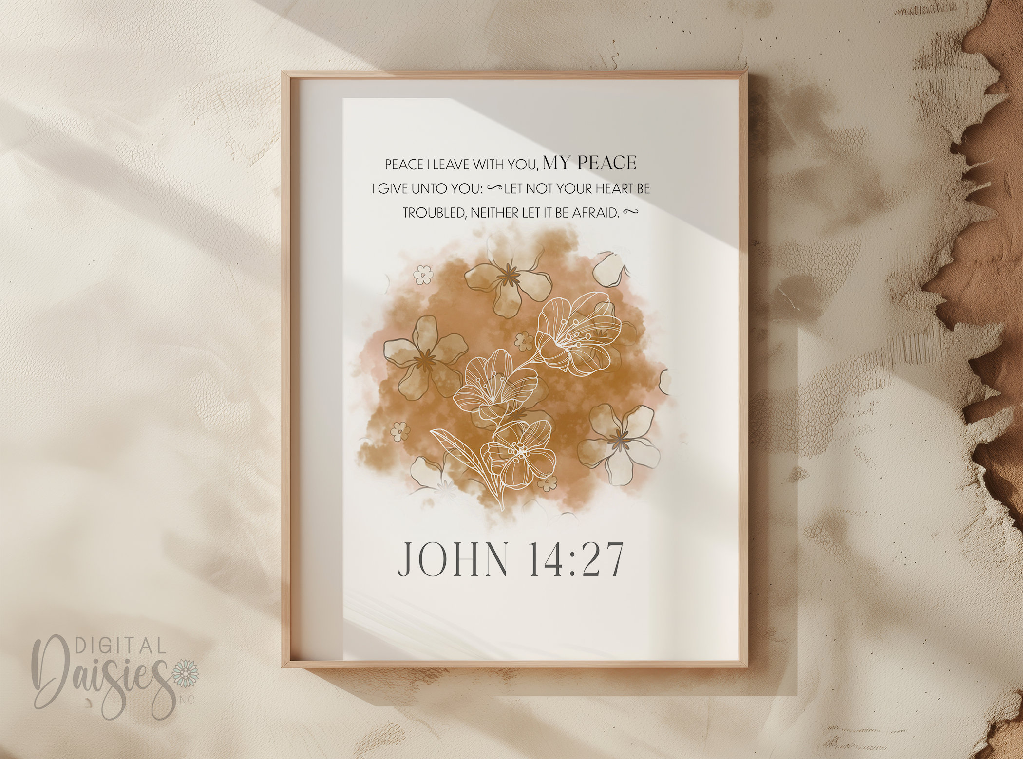 John 14:27 Bible Verse Printable Wall Art, Instant Download, DIGITAL ...