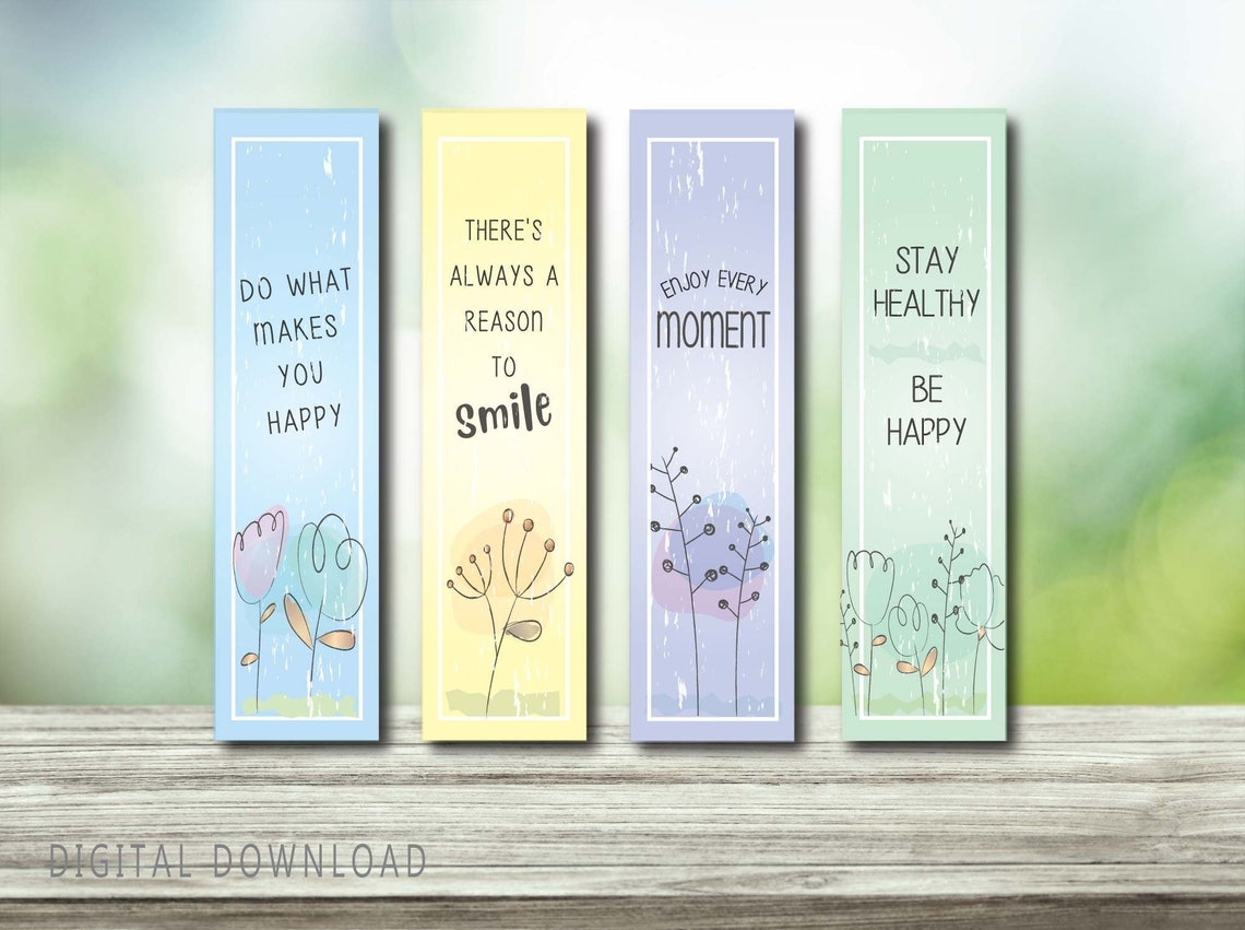 Printable Bookmark Set, Positive Bookmarks, Motivational Bookmarks ...