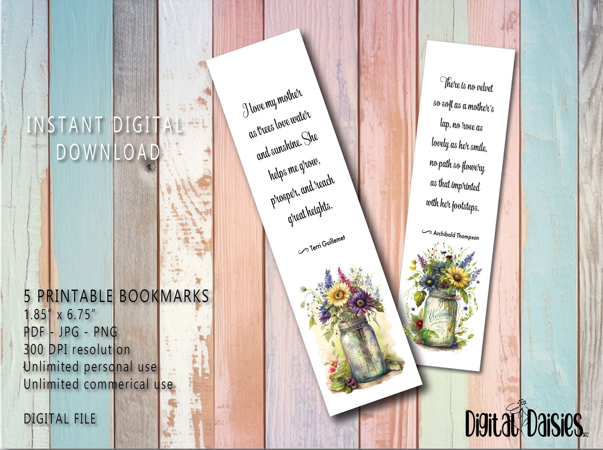 Mother Quotes Bookmarks Set Printable Bookmark Set Printable - Etsy