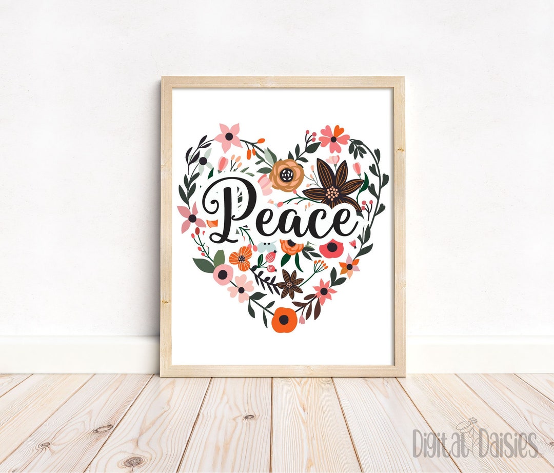 Peace Wall Art, Digital Printable Png, Instant Download DIGITAL ...
