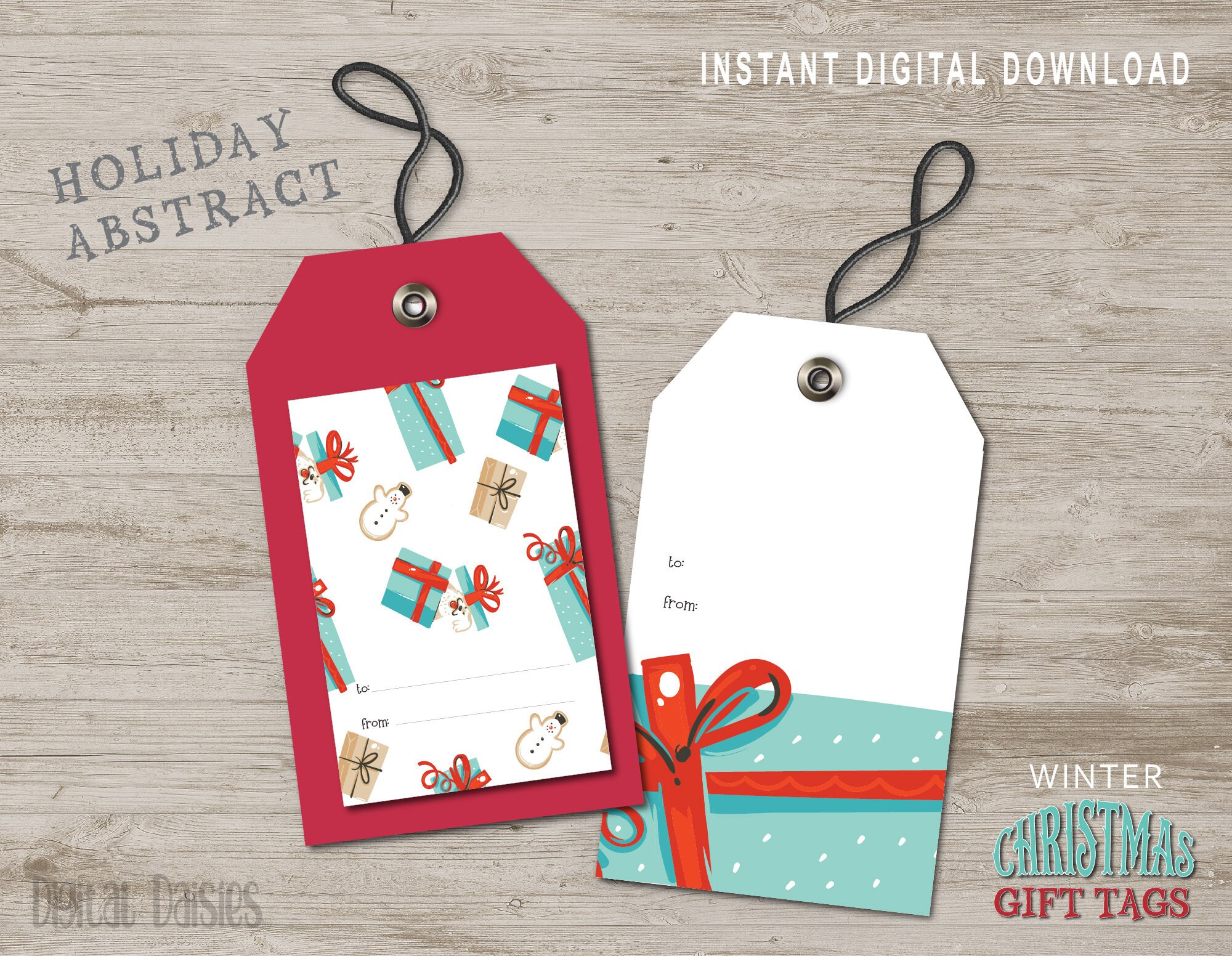 Holiday Printable Gift Tags Set of 8 Christmas Gift Tags - Etsy