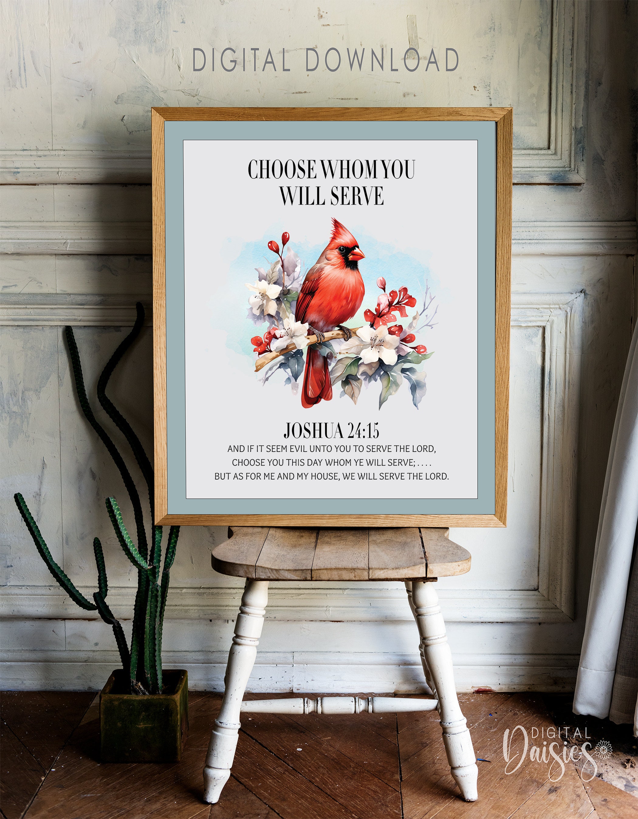 Cardinal Bible Wall Art, Instant Download, DIGITAL Printable Wall Décor ...