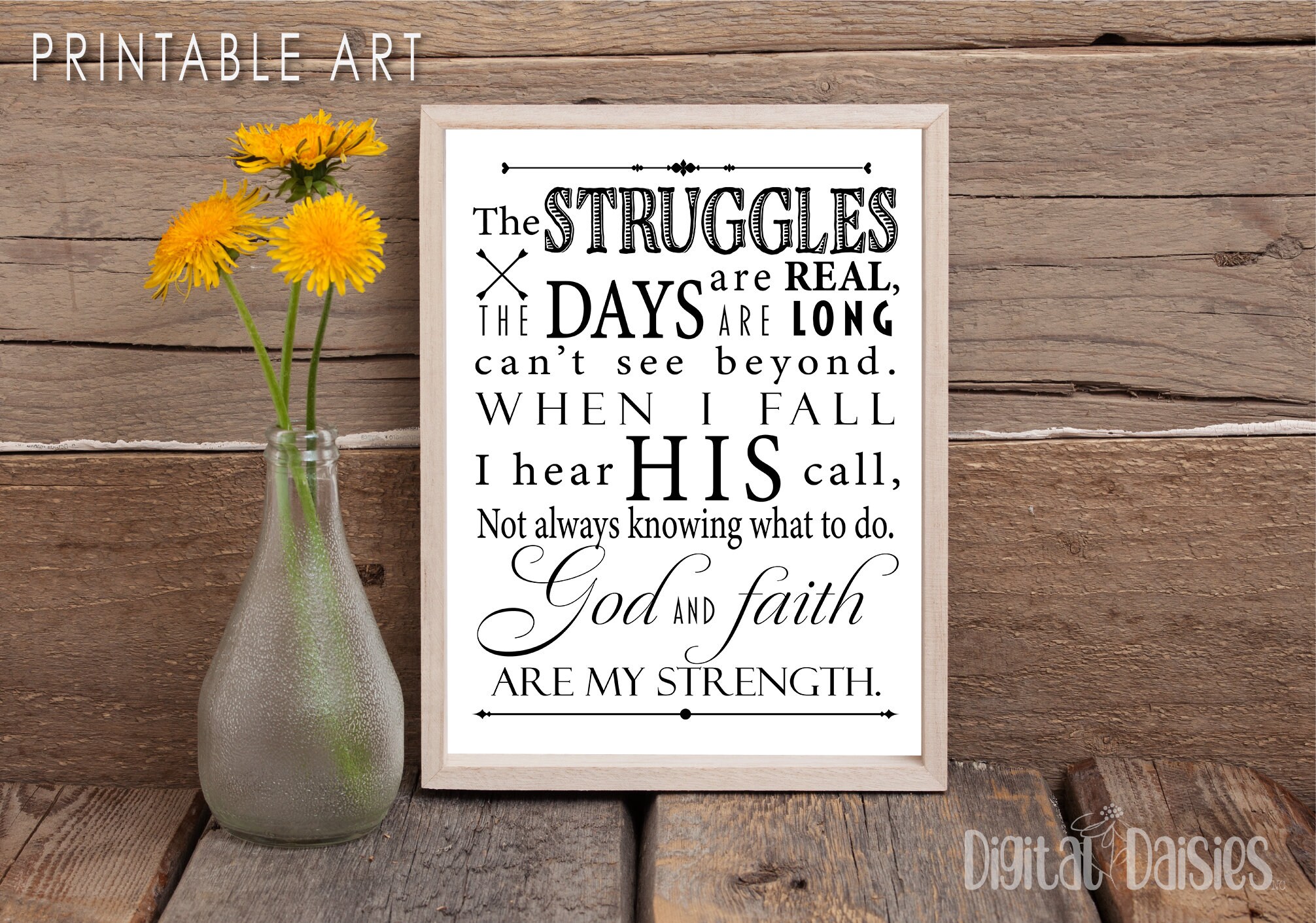 Christian Wall Art, the Struggles Are Real, Digital Wall Art for ...