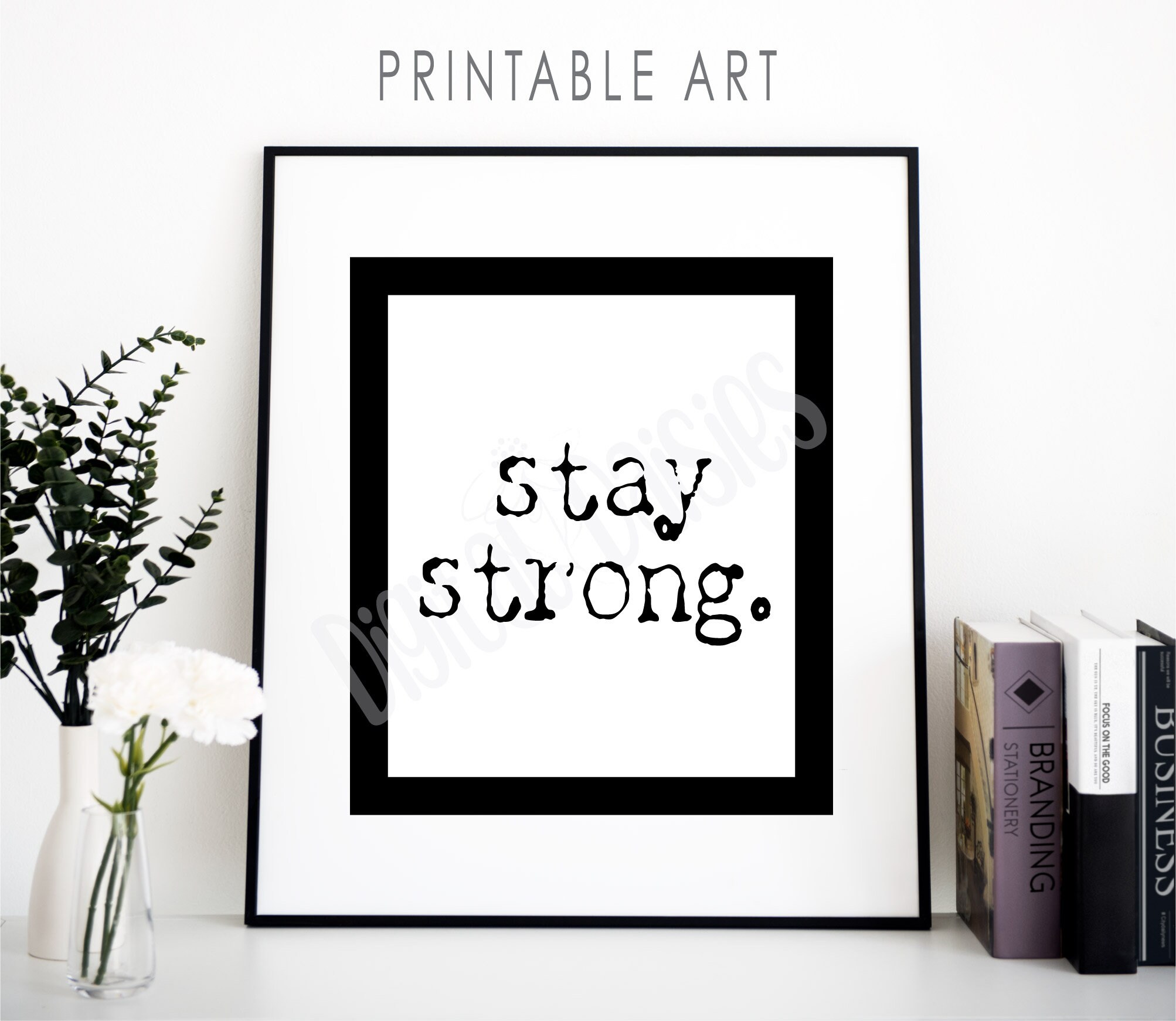 Distressed Typewriter Font Digital Graphic Stay Strong Word - Etsy