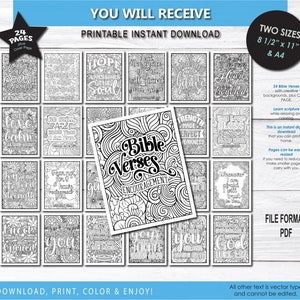 Bible Verse Scripture Coloring Book, Faith Based Coloring Book, Bible ...
