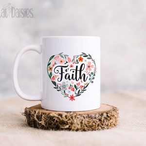 Faith Word Floral Heart Printable Wall Art, Faith Sublimation Svg ...
