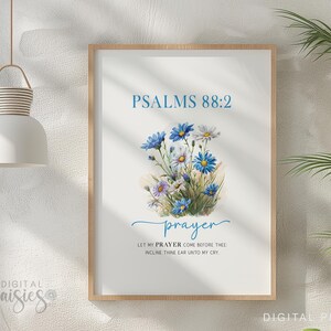 Psalm 88:2 Wildflower Bible Verse Wall Art, PRAYER Scripture Print ...
