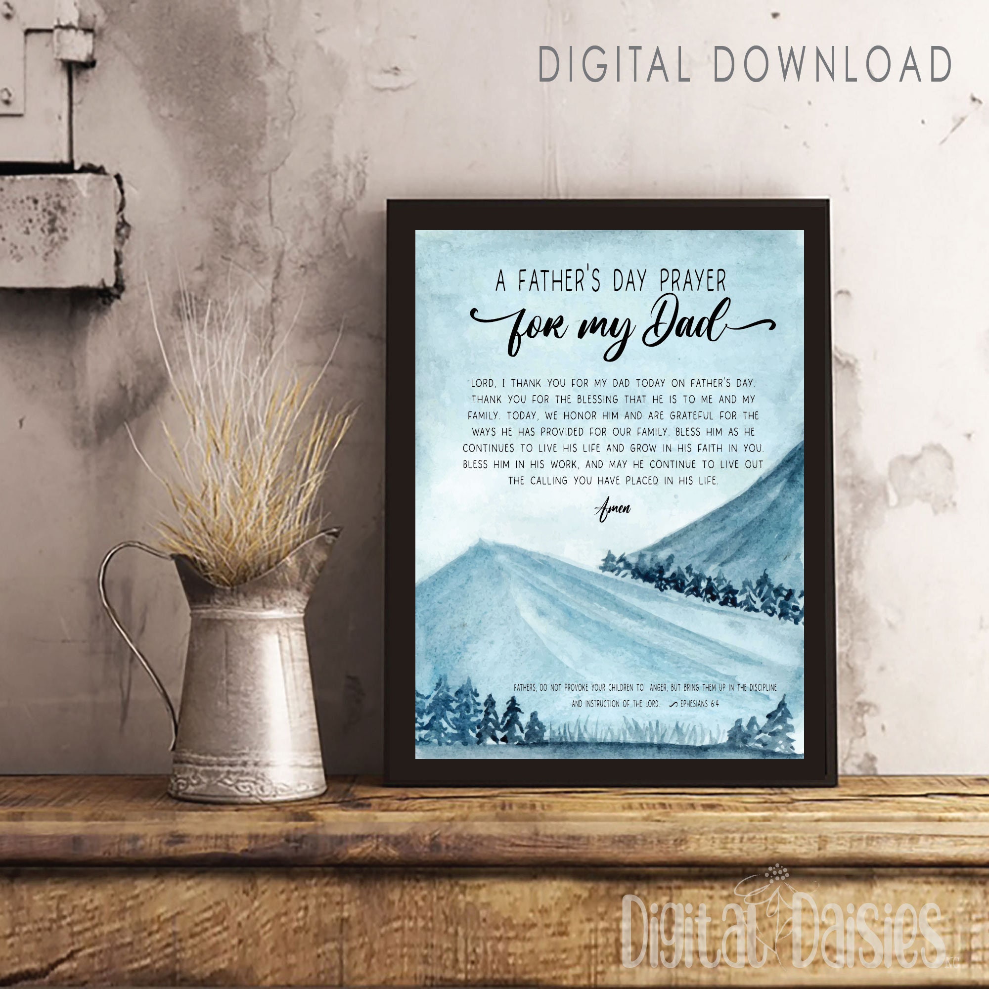 Prayer for Father Printable Wall Art, Instant Download, DIGITAL Print ...