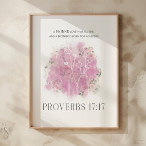 Proverbs 17:17 Bible Verse Printable Wall Art, Instant Download DIGITAL ...