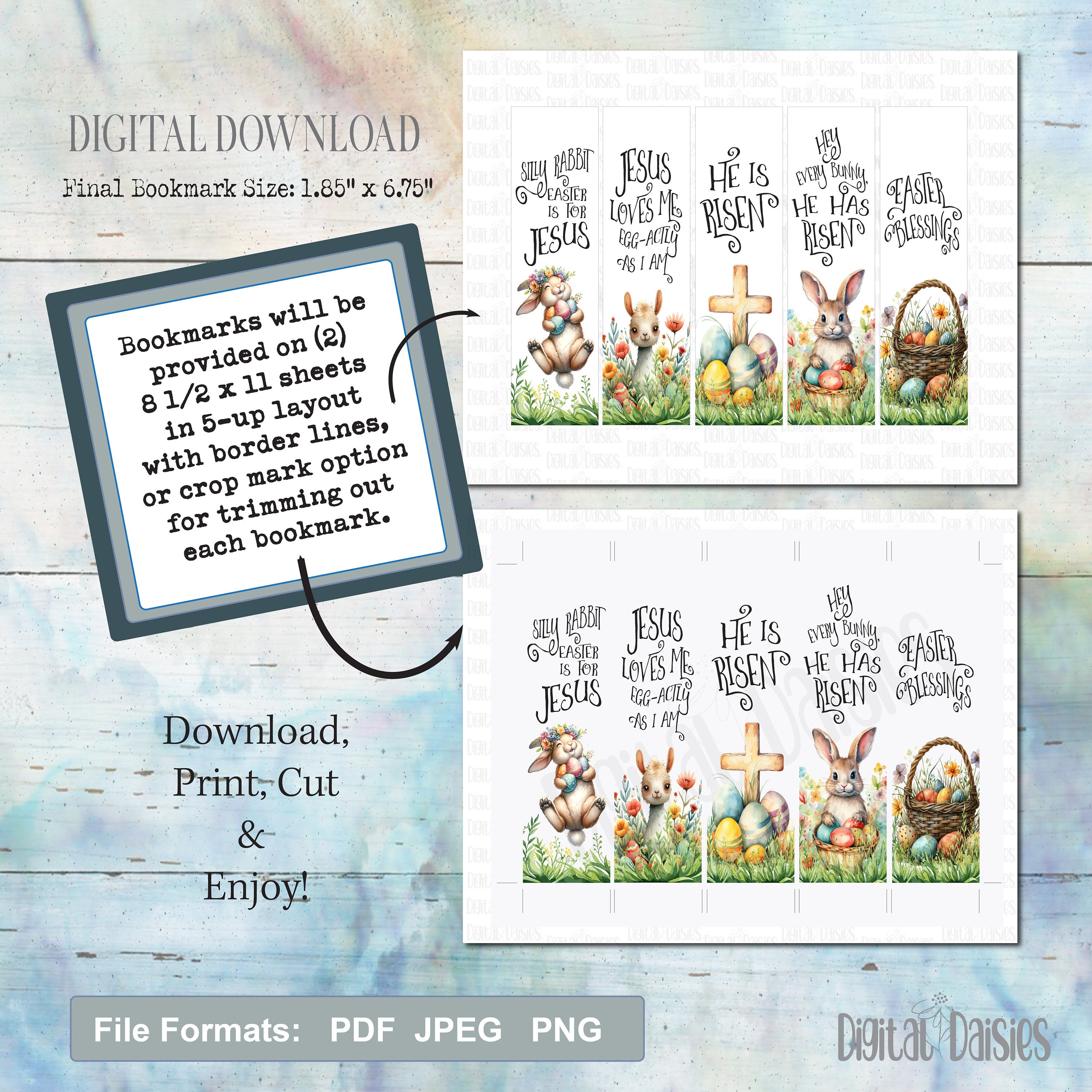 Easter Bookmark Set, INSTANT Digital Download PNG, Christian Religious ...