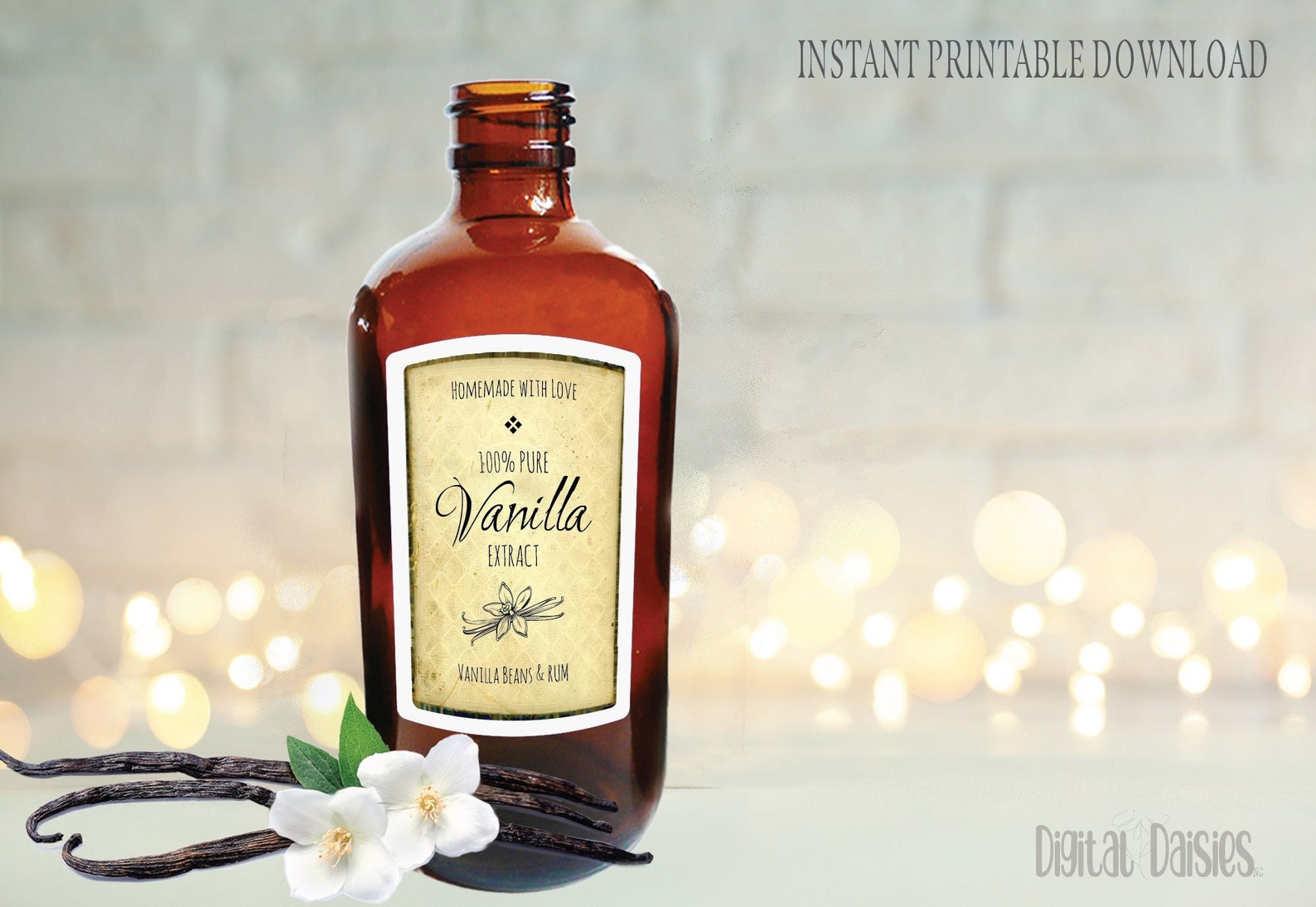 Vanilla Extract Printable Label, Instant DIGITAL Download Png, Homemade ...
