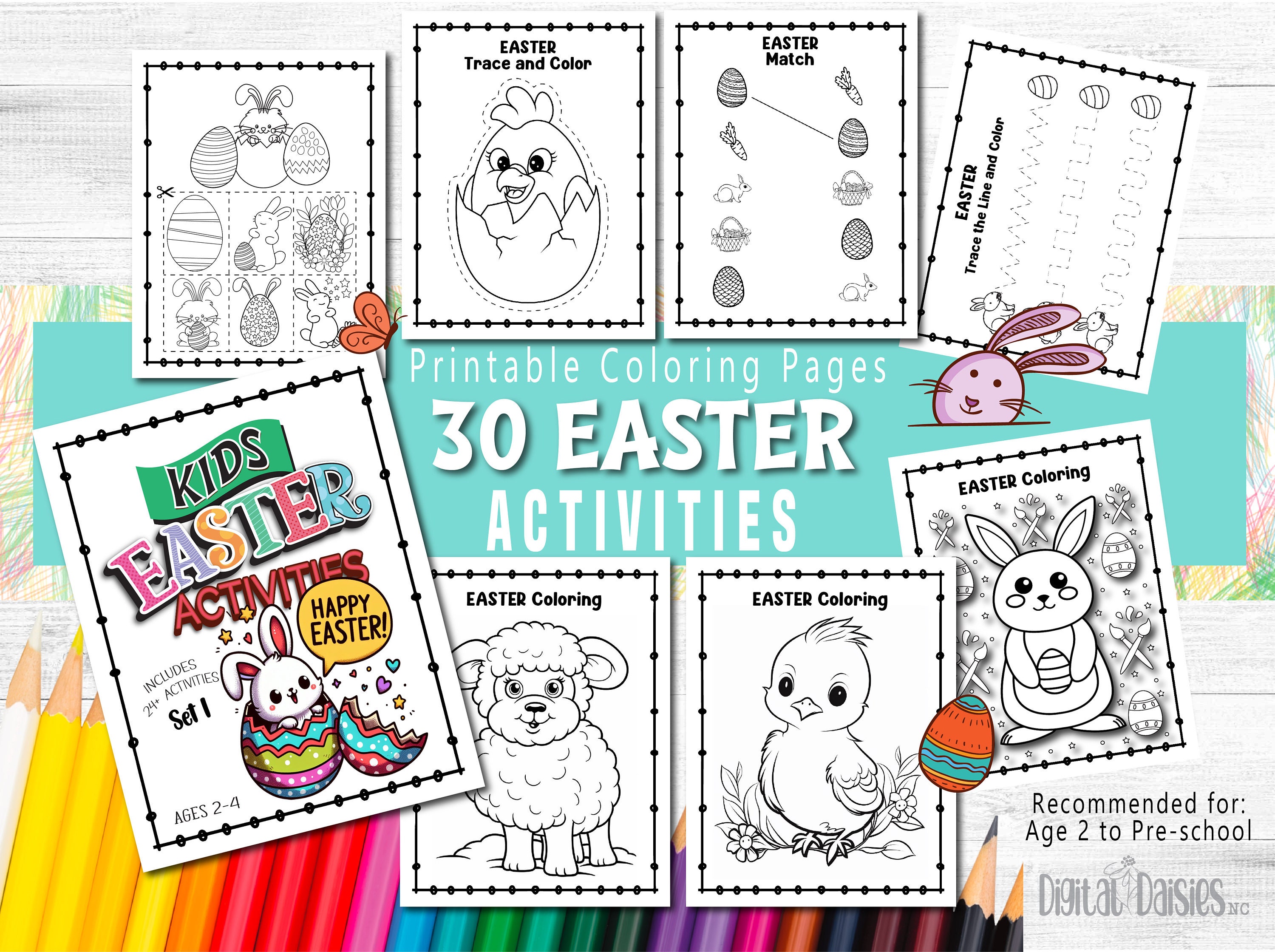 Easter Activities Coloring Pages for Kids, Toddlers Preschoolers ...