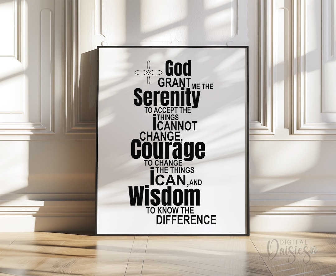 Serenity Prayer Wall Art, Instant Download DIGITAL PNG Print Wall Décor ...