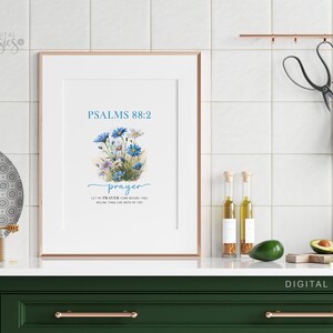 Psalm 88:2 Wildflower Bible Verse Wall Art, PRAYER Scripture Print ...