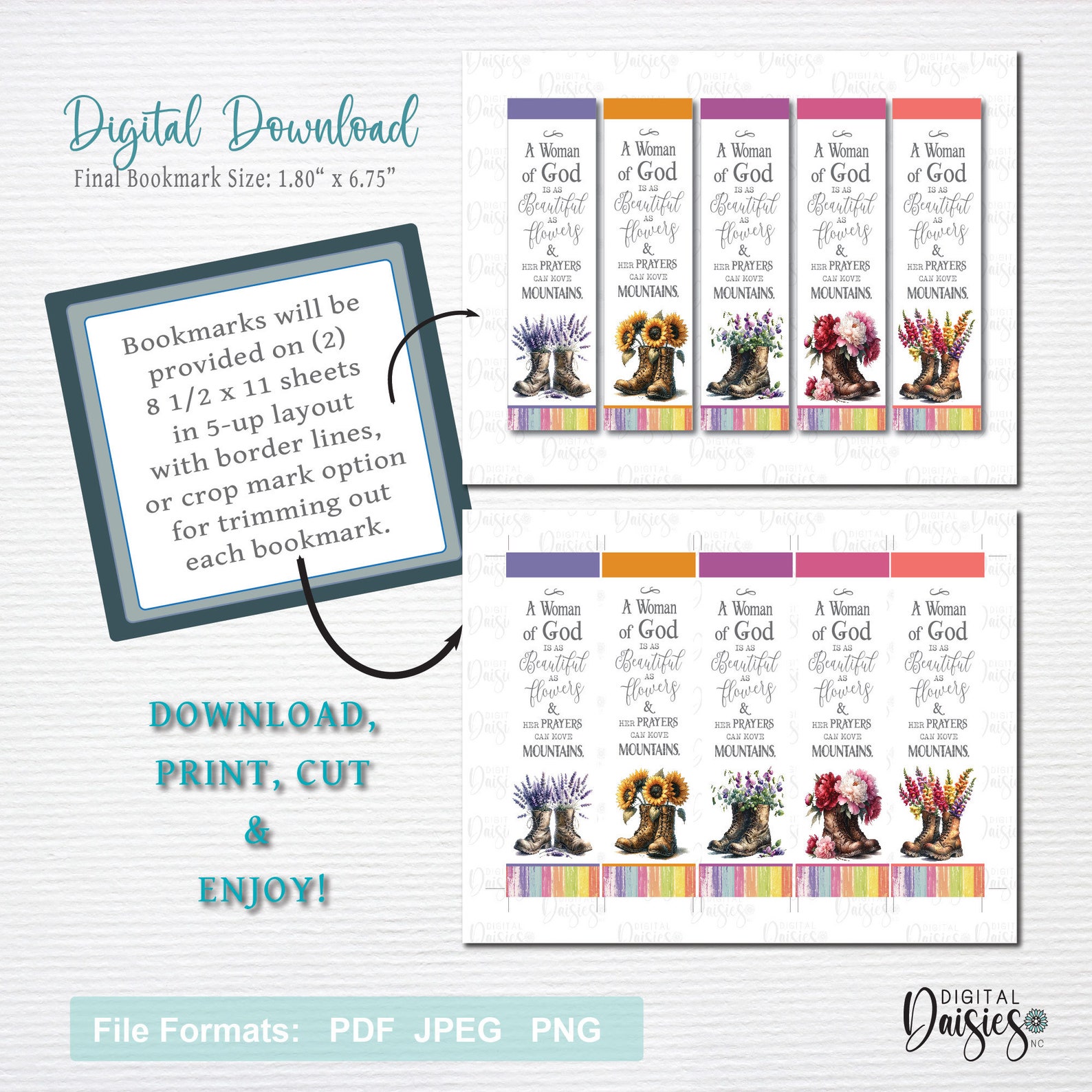 Woman of God Bookmark Set, Printable Bookmark, Instant Download DIGITAL ...