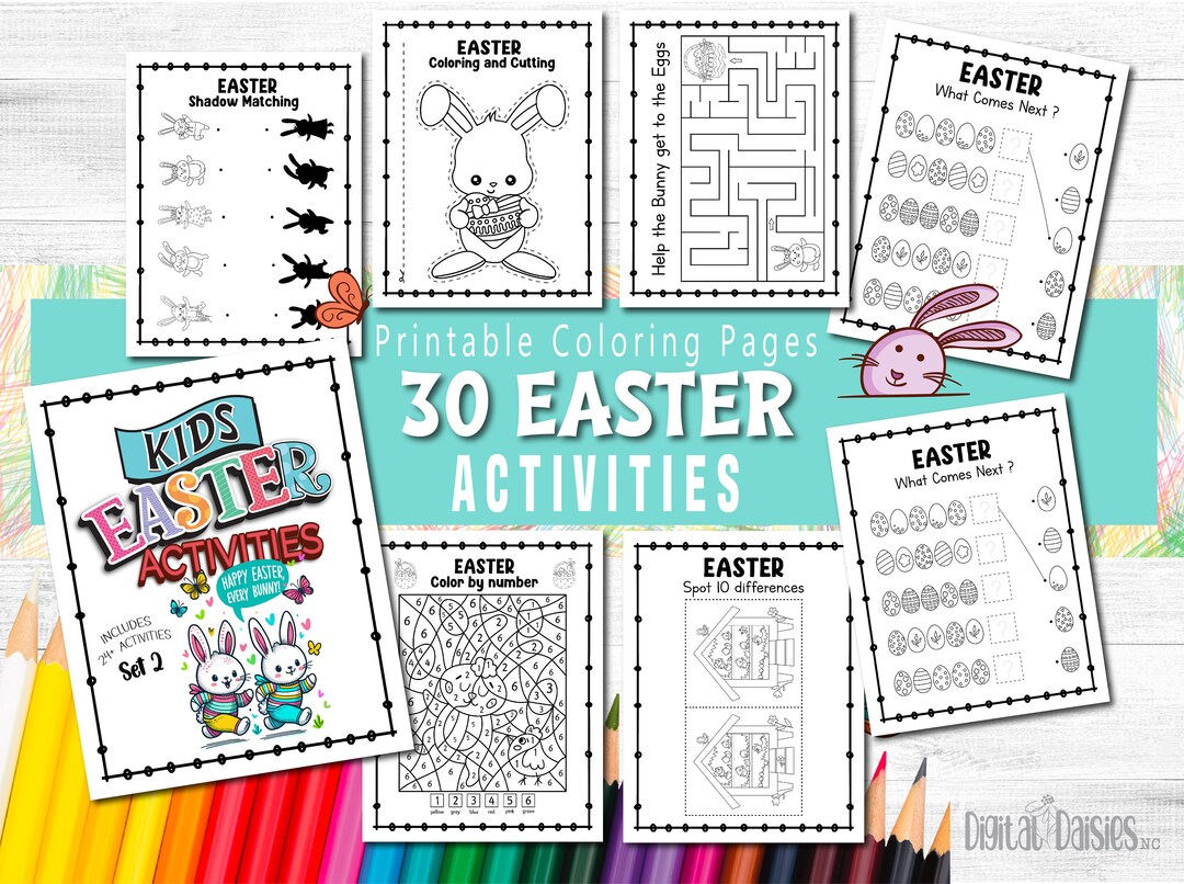 Easter Activities Coloring Pages for Kids, Preschoolers Kindergarten ...