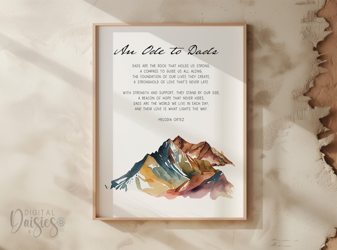 Ode to Dad Printable Wall Art, Instant Download, DIGITAL File Wall ...