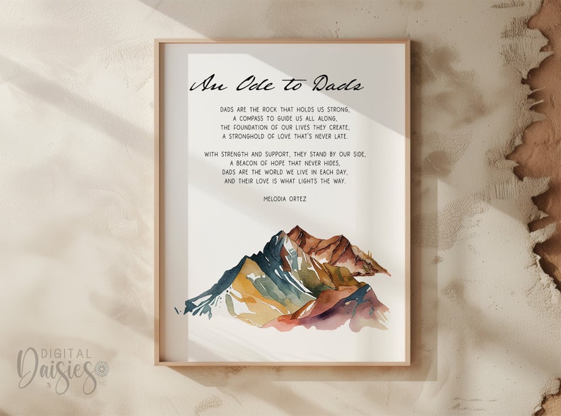 Ode to Dad Printable Wall Art, Instant Download, DIGITAL File Wall ...