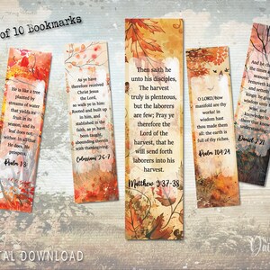 Fall Bible Verse Bookmarks: Autumn Scripture Scenes (digital Download ...