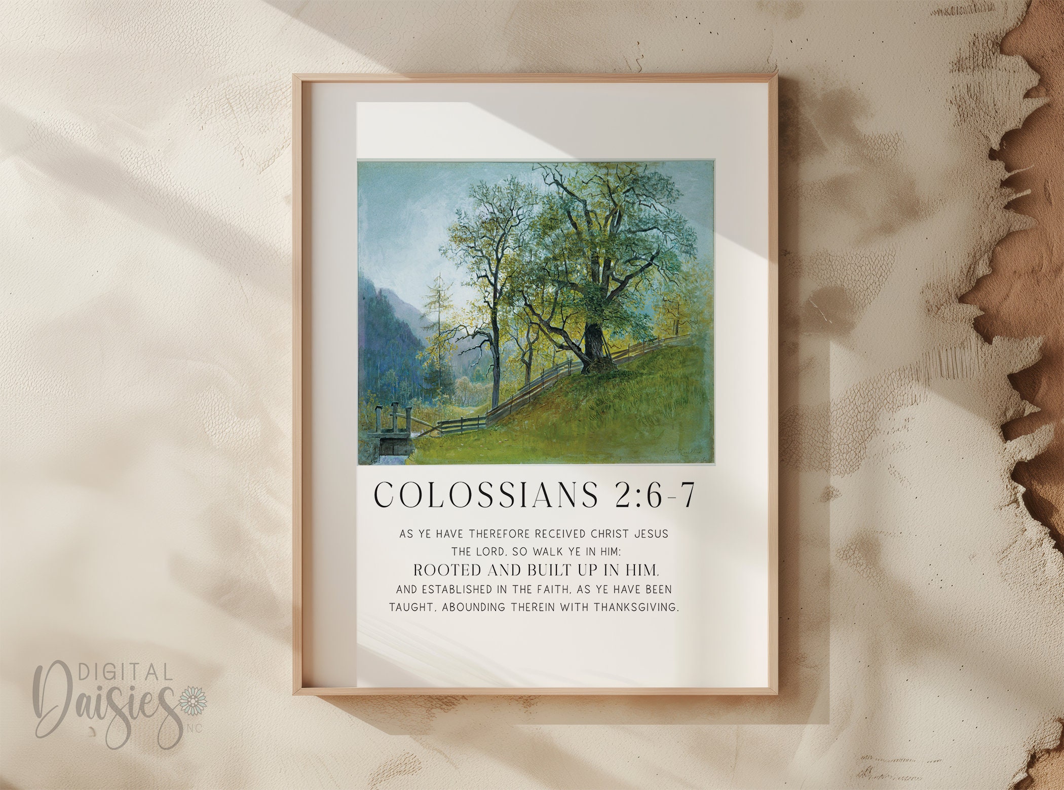Colossians 2:6-7 Bible Verse Wall Art, Vintage Gallery Tree Scripture ...