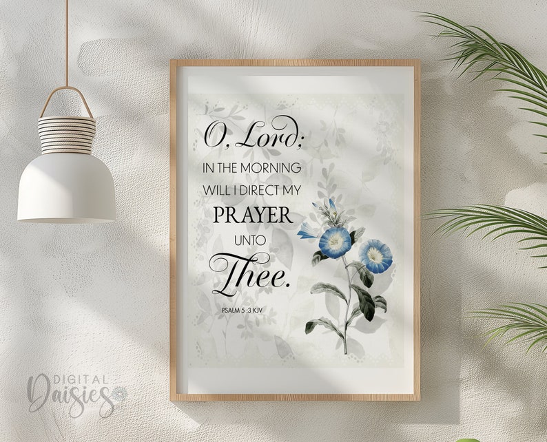 Psalm 5:3 Bible Verse Printable Wall Art, Instant Download DIGITAL ...