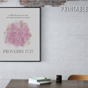 Proverbs 17:17 Bible Verse Printable Wall Art, Instant Download DIGITAL ...