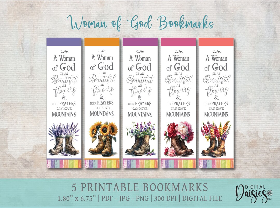 Woman of God Bookmark Set, Printable Bookmark, Instant Download DIGITAL ...